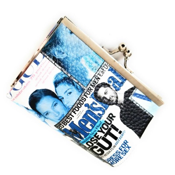 Bags | Magazine Print Coin Clasp Purse Wallet | Poshmark